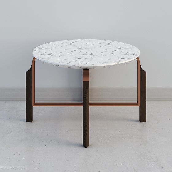 Stylish Low-Poly Round Table 3D model