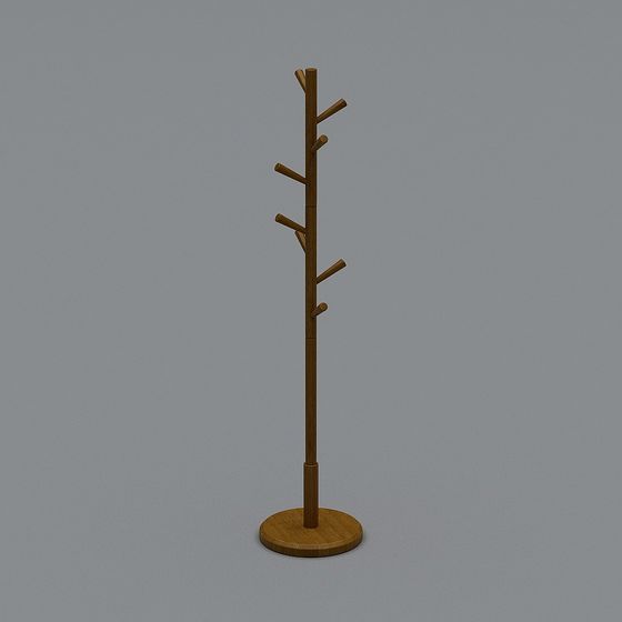 Stylish Wooden Hanger 3D model