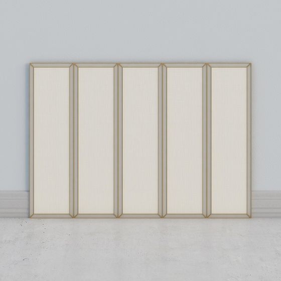 Stylish Six-Panel Room Divider 3D model for Modern Spaces