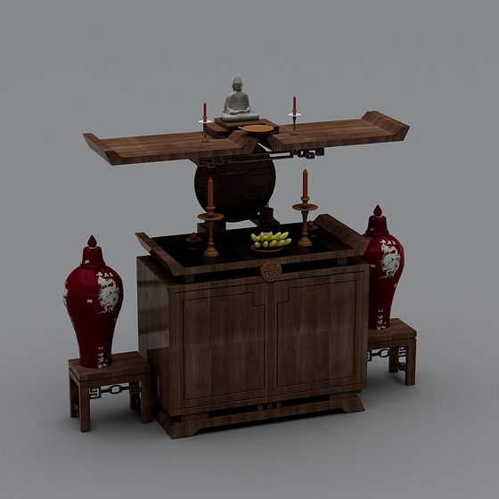 Zen Tea Table 3D model - Elegance Meets Tradition
