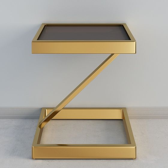 Z-Shaped Metal Side Table 3D model