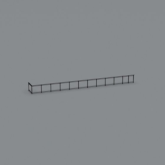 Sleek Metal Railing 3D model