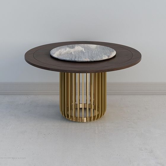 Elegant Round Table 3D model in Low-Poly Style