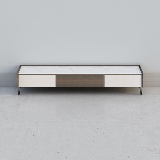 Elegant Low-Polygon TV Cabinet 3D model