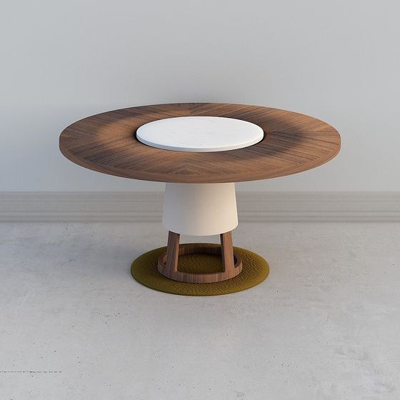 Polygonal Round Table 3D Model Design