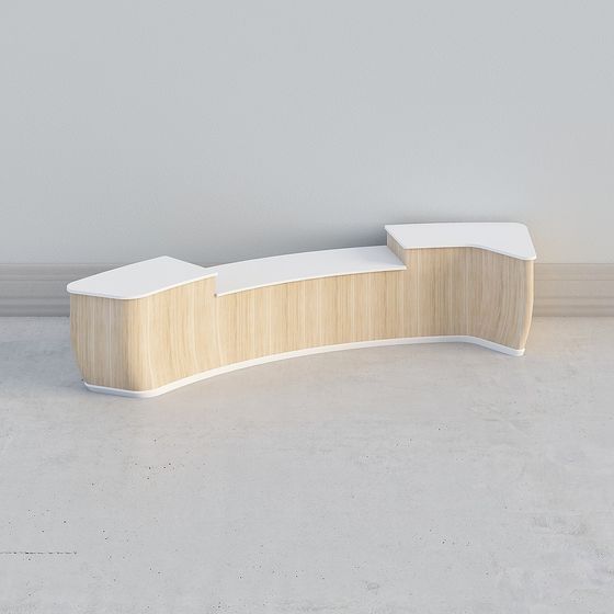 Streamlined Reception Desk 3D model