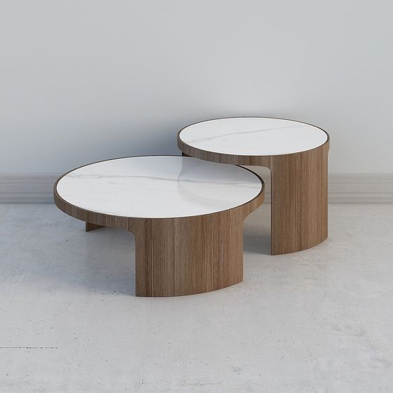 Streamlined Marble Coffee Table 3D model