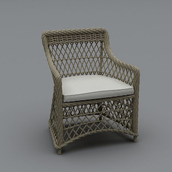 Cozy Wicker Chair 3D model