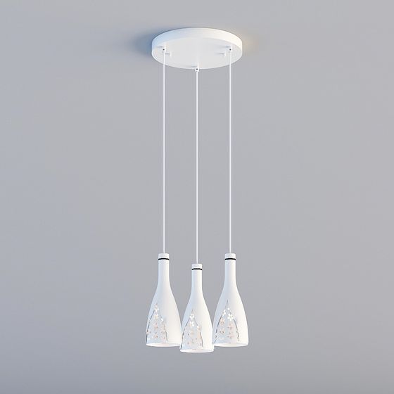 Elegant Chandelier 3D Model – Floral Cutout Design