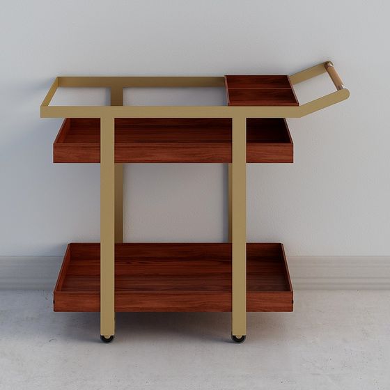 Elegant Bar Cart 3D model for Modern Spaces