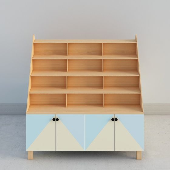 Triangular Geometric Storage Cabinet 3D model