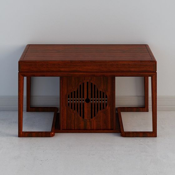 Elegant Chinese Tea Table 3D Model
