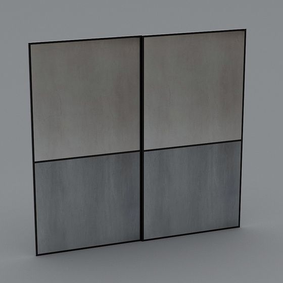 Concrete Partition Screen 3D Model – Minimalist Concrete Divider