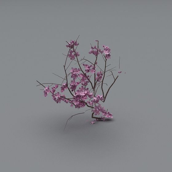 Vibrant 3D Cherry Blossom Tree Model