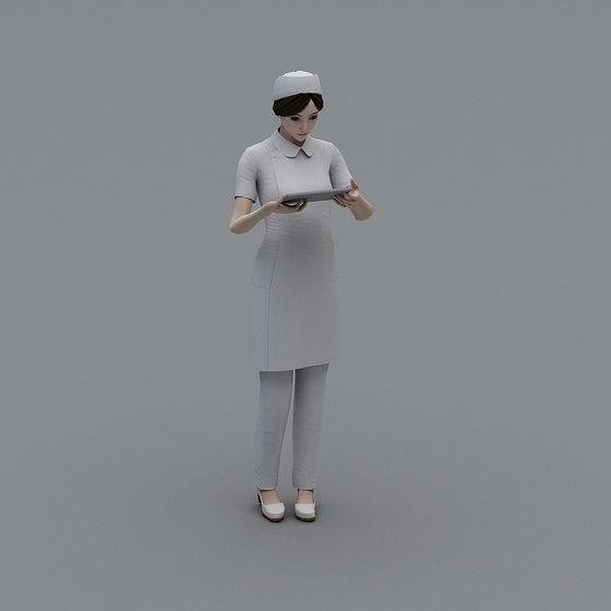Detailed Low-Poly Nurse 3D Model