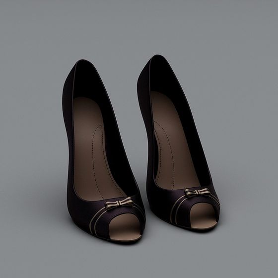 Elegant Low-Poly High Heel Shoes 3D model