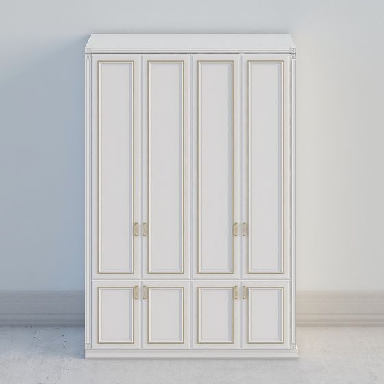 Elegant Low-Poly Wardrobe 3D Model