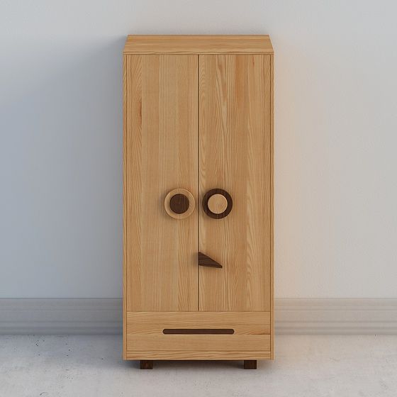 Wooden Smiley Face Wardrobe 3D model