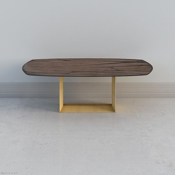Streamlined Wooden Coffee Table 3D Model