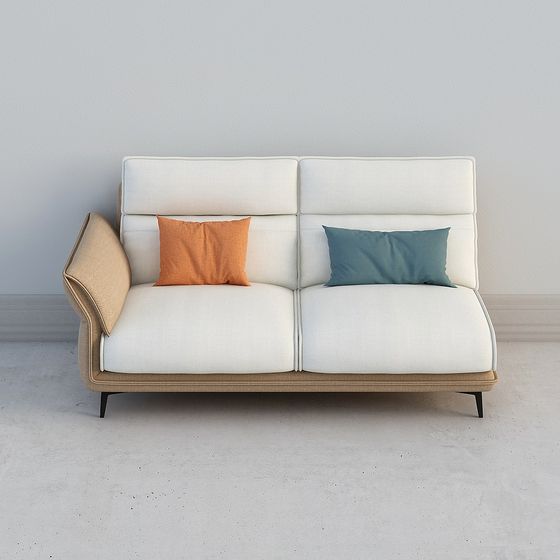 I-Shape Sofa 3D Model - Gray for Modern Living Free