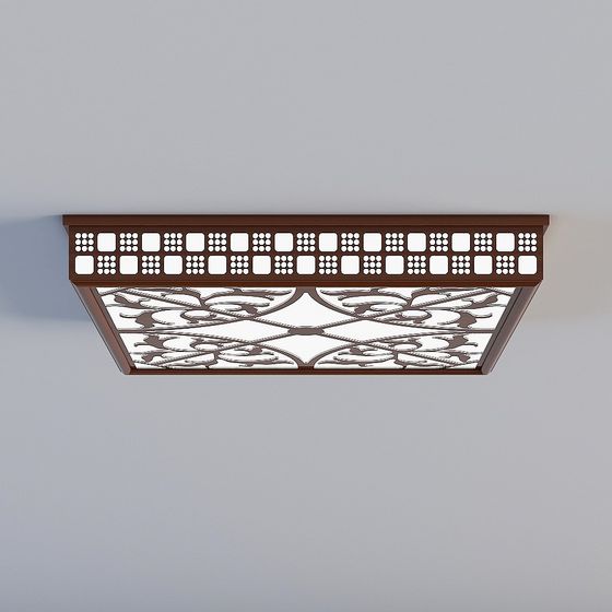 Elegant Low-Polygon Ceiling Decorative Panel 3D model