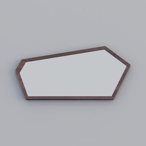 Hexagonal Mirror 3D Model with Low Polygon Style