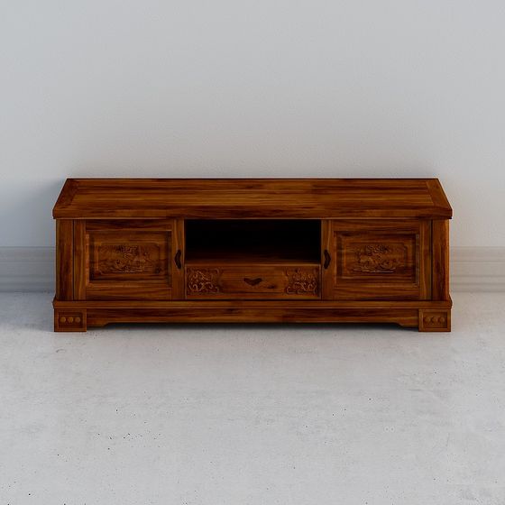 Elegant Asian-Inspired TV Stand 3D model