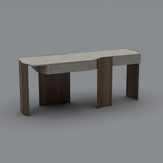 Stylish Streamlined Office Desk 3D model