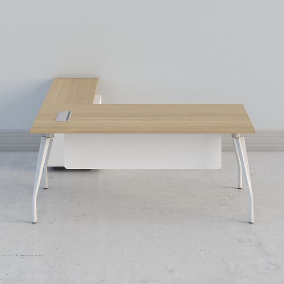 Stylish L-Shaped Office Desk 3D model