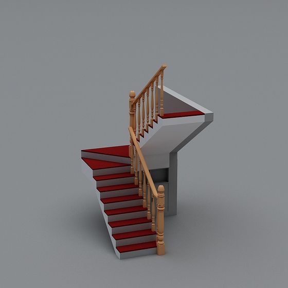 Elegant Staircase 3D Model – Classic & Modern Design