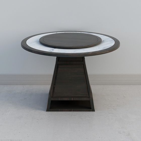 Elegant Low-Poly Round Table 3D model