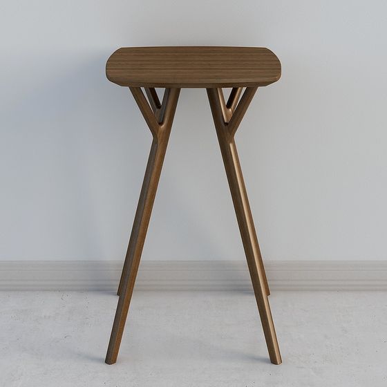 Streamlined Wooden Table 3D model