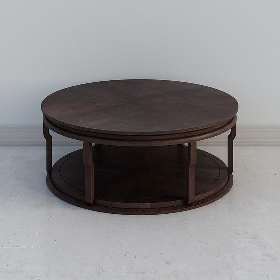 Modern Low-Poly Round Table 3D model