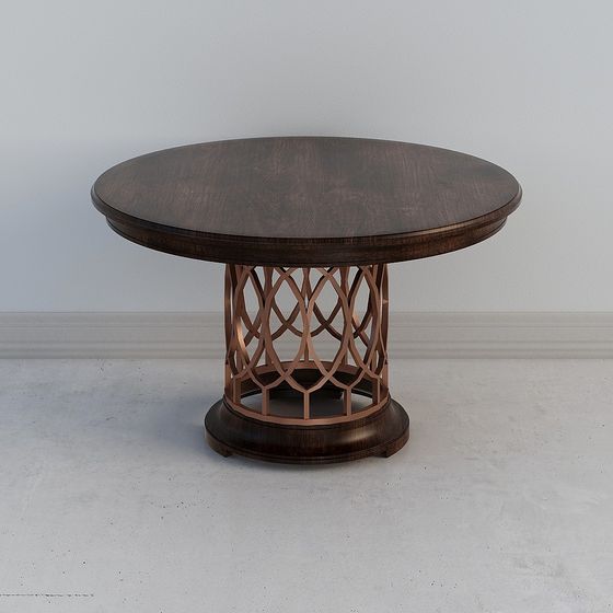 Stylish Low-Poly Round Table 3D model