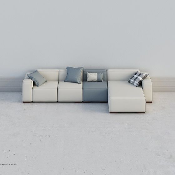 Chic Earth Color L-Shape Sofa 3D Model – Free Resource