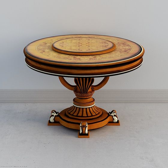 Vintage Round Table 3D Model for Modern Spaces