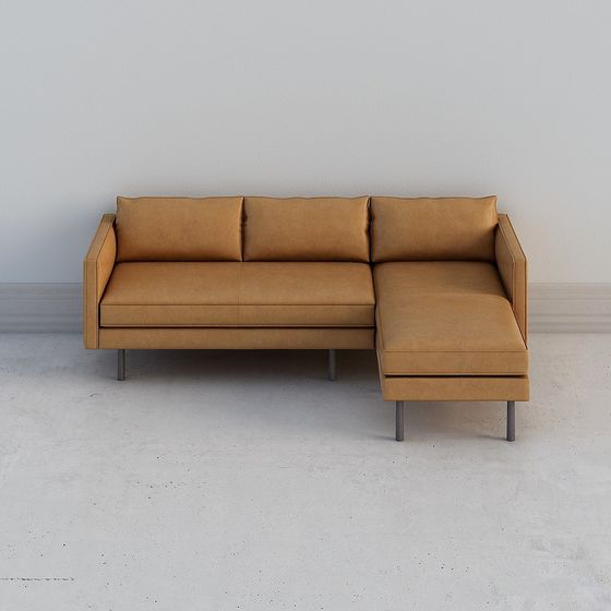 L-Shape Sofa 3D Model – Earth Color Free Resource