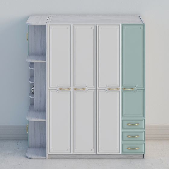Elegant Low-Poly Wardrobe 3D model for Modern Homes