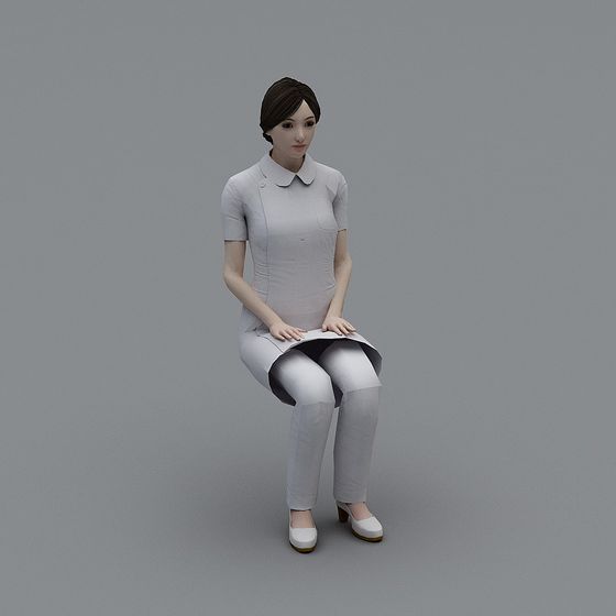 Elegant Low-Polygon Female Character – Minimalist Design