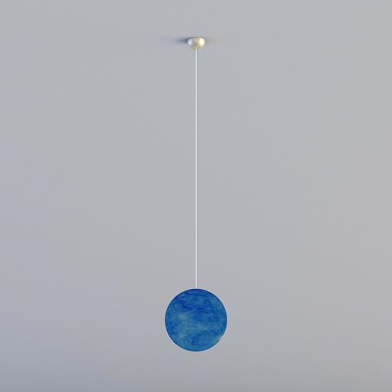 Hanging Blue Planet Lamp 3D model for Elegant Spaces