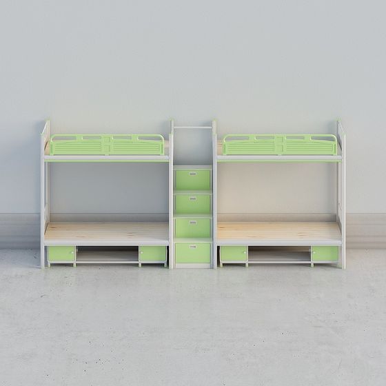 Cozy Bunk Bed 3D model