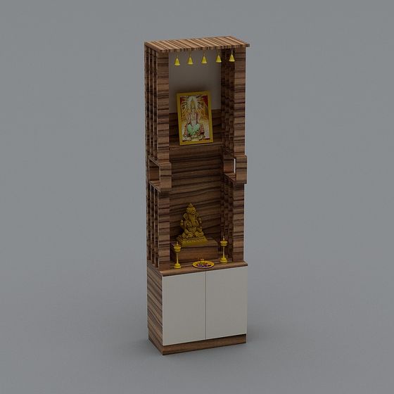 Elegant Indian Altar 3D model for Cultural Spaces