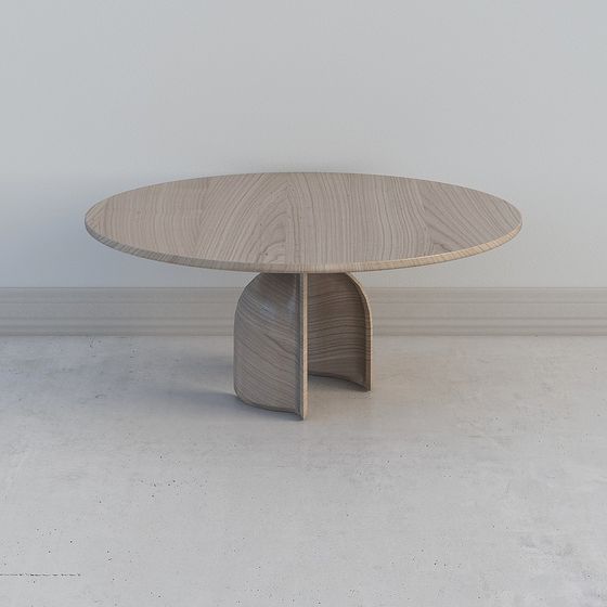 Unique Low-Poly Round Table 3D Model – Wood Texture