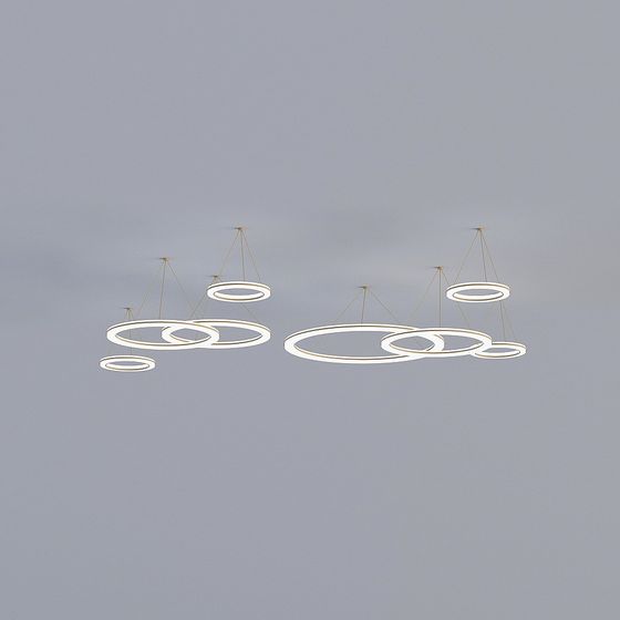 Suspended Halo Pendant Light 3D model