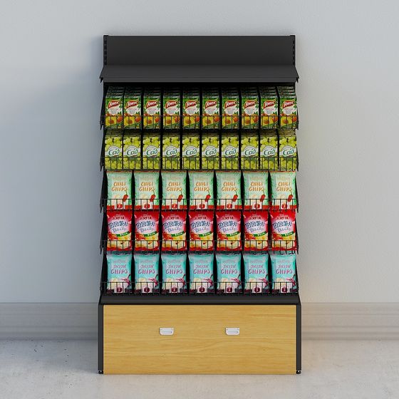 Vibrant Snack Shelf 3D model for Retail Spaces