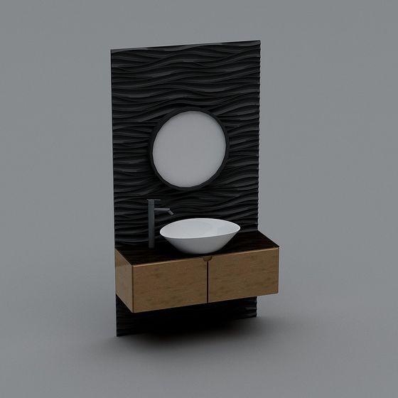 Wavy Bathroom Vanity 3D Model