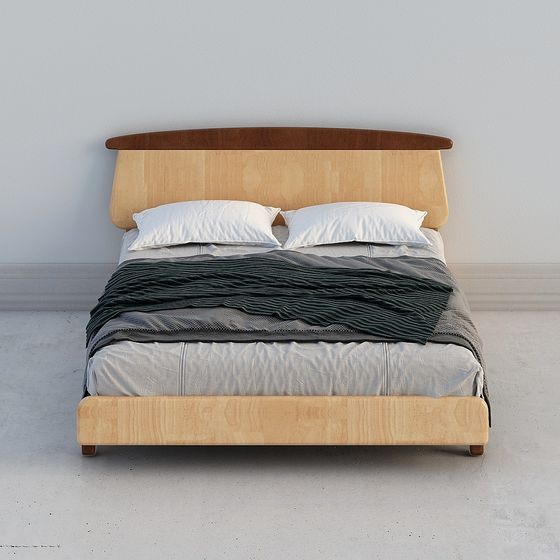 Minimalist 3D Bed Frame Model