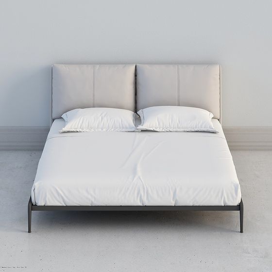 Minimalist 3D Bed Frame Model – Low-Poly Modern Design