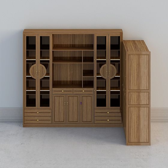 Chinese Style Bookshelf 3D Model