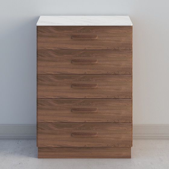 Five Bucket Cabinet 3D Model - Elegant Earth Color